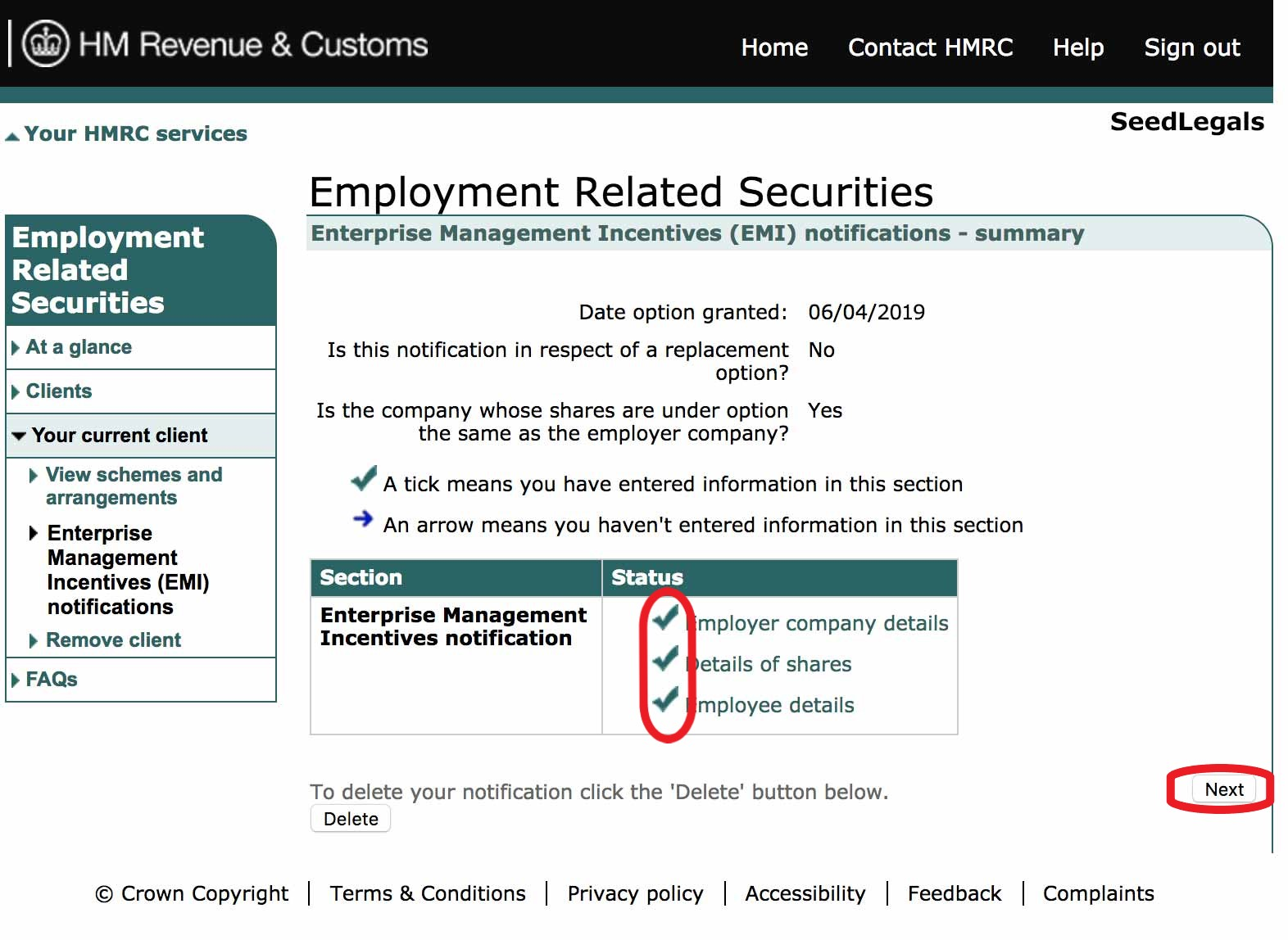 How to notify HMRC about the granting of an EMI Option